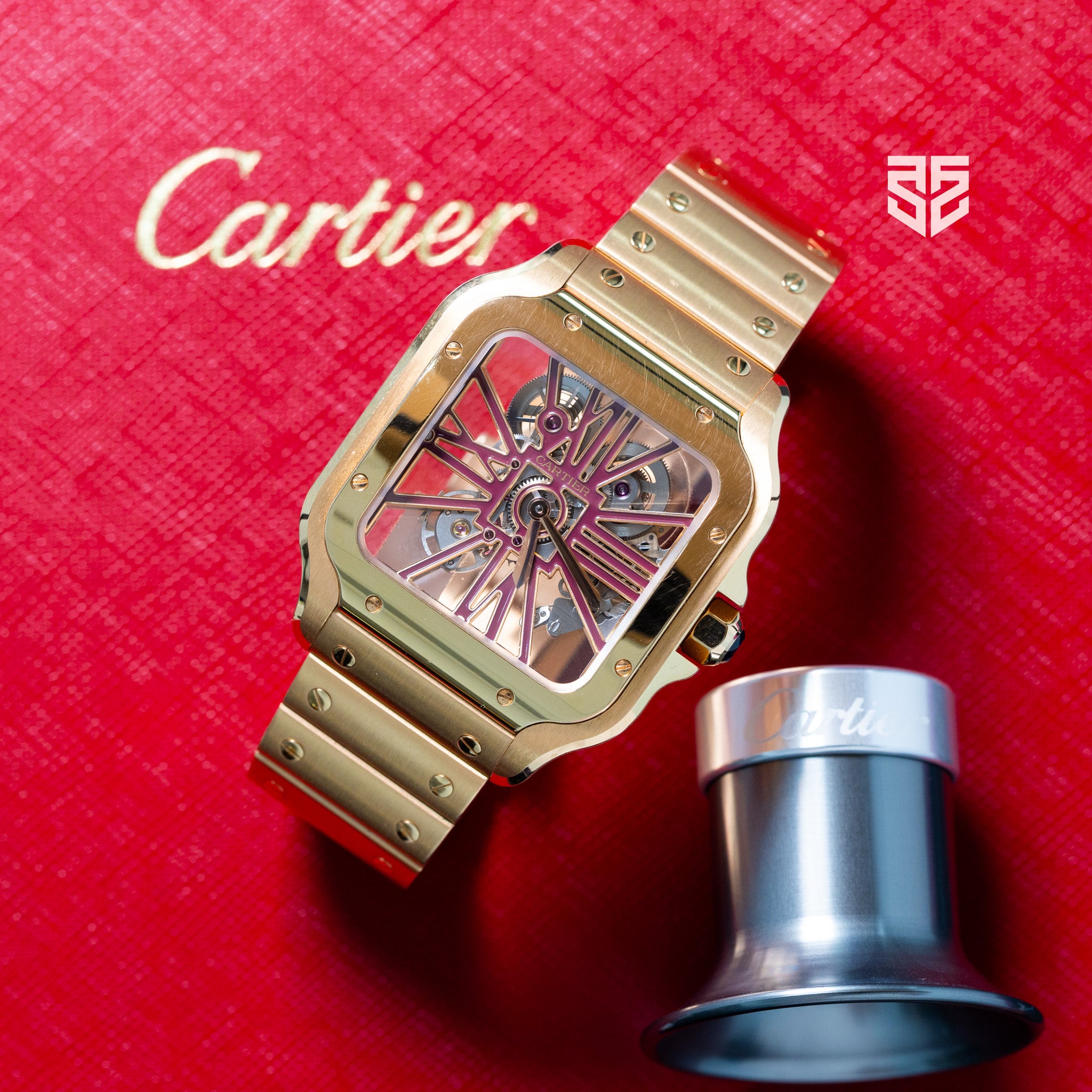 Cartier Santos Rose Gold Skeleton Large Size Skeleton *Piece Unique* 2 ...